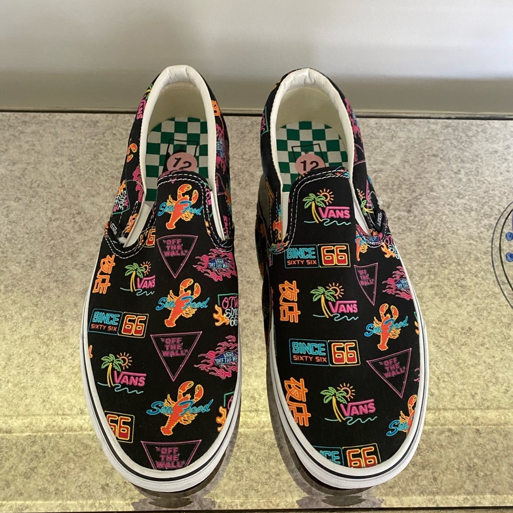 New Rare! Vans Japanese Seafood Neon Lights Loafers S… - Gem